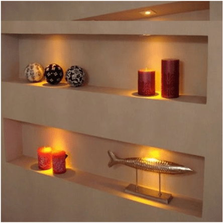 Spot niche led carré encastrable 3w blanc lumière jaune