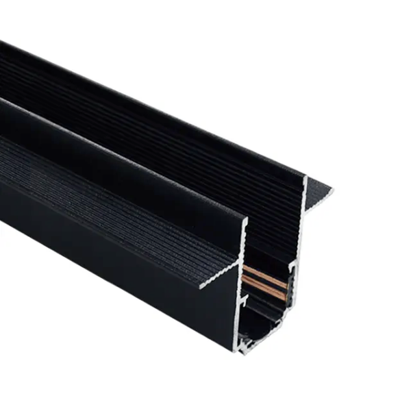 Rail Magnétique Led noir Encastrable 2 mètres 48V MAG-TRACK - Lumina