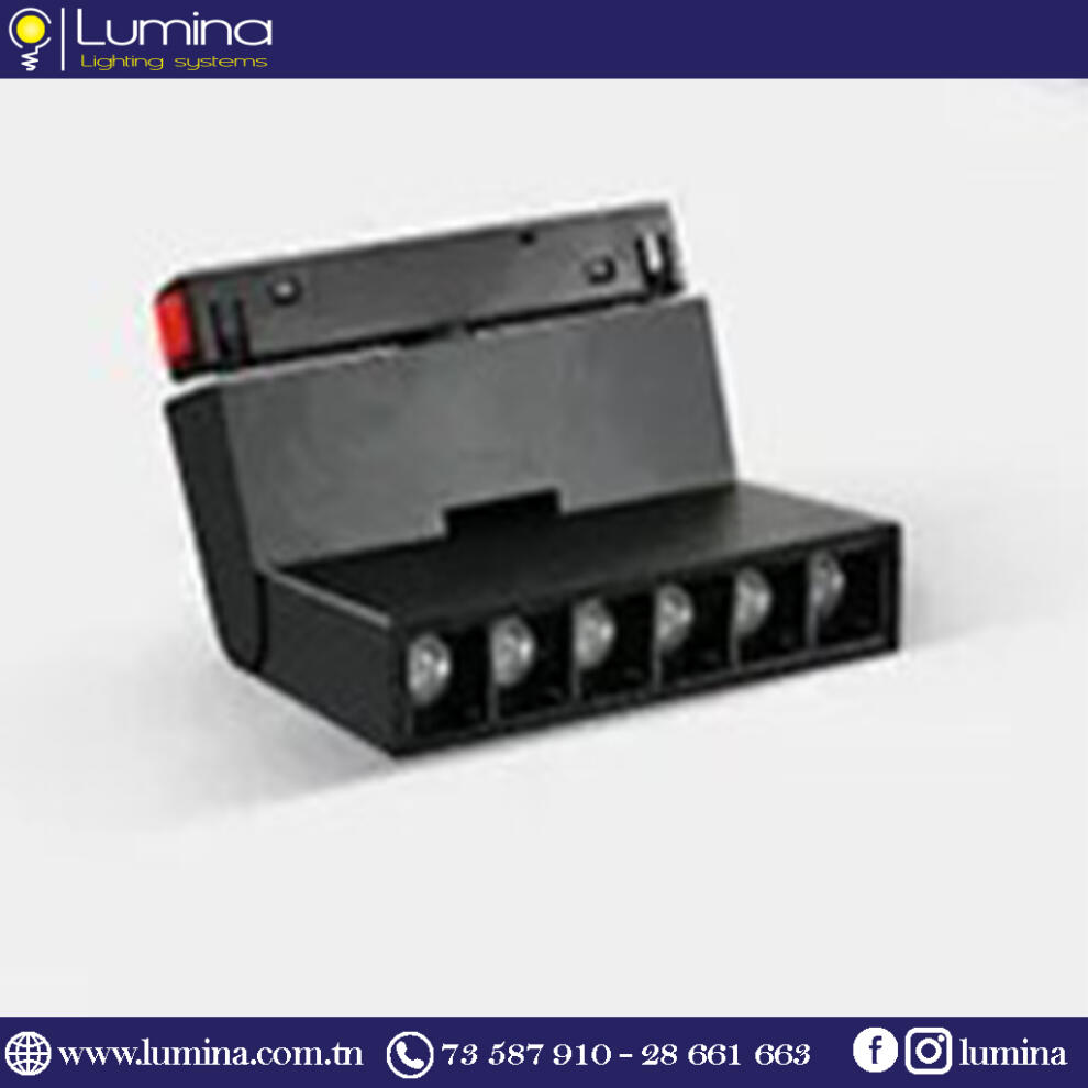 Rail Magnétique Led noir Encastrable 2 mètres 48V MAG-TRACK - Lumina