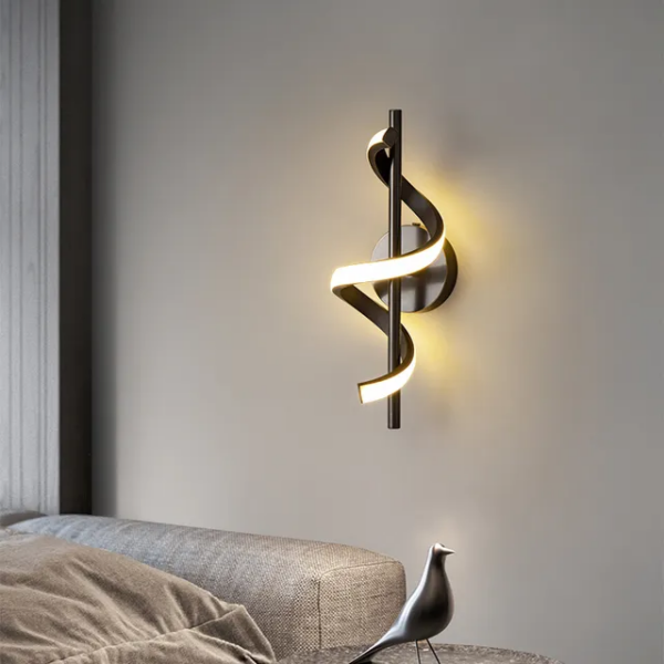 Applique murale Led noir spirale 3 couleurs 3000k 4000k 6000k HX002B ...